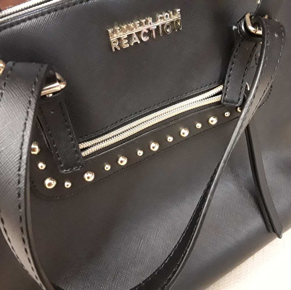 Kenneth Kole Reaction Black Satchel Purse Bag - Gem